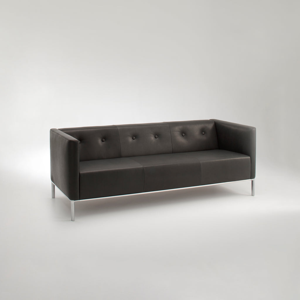 Connected Sofa with Arms Upholstered with Aluminium Rails